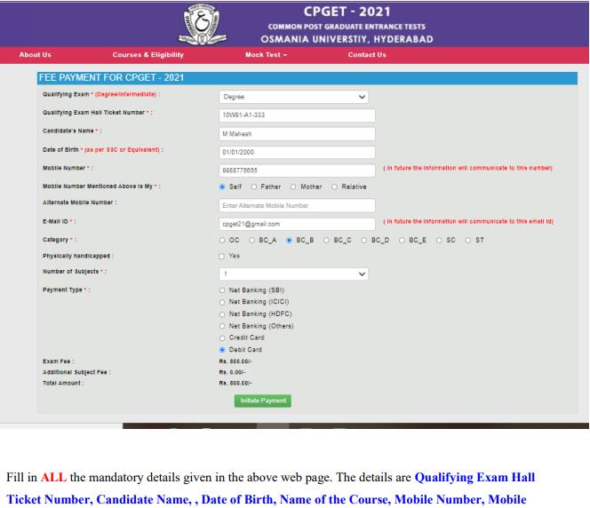 Cpget Application Form 2022 Registration How To Apply Fee